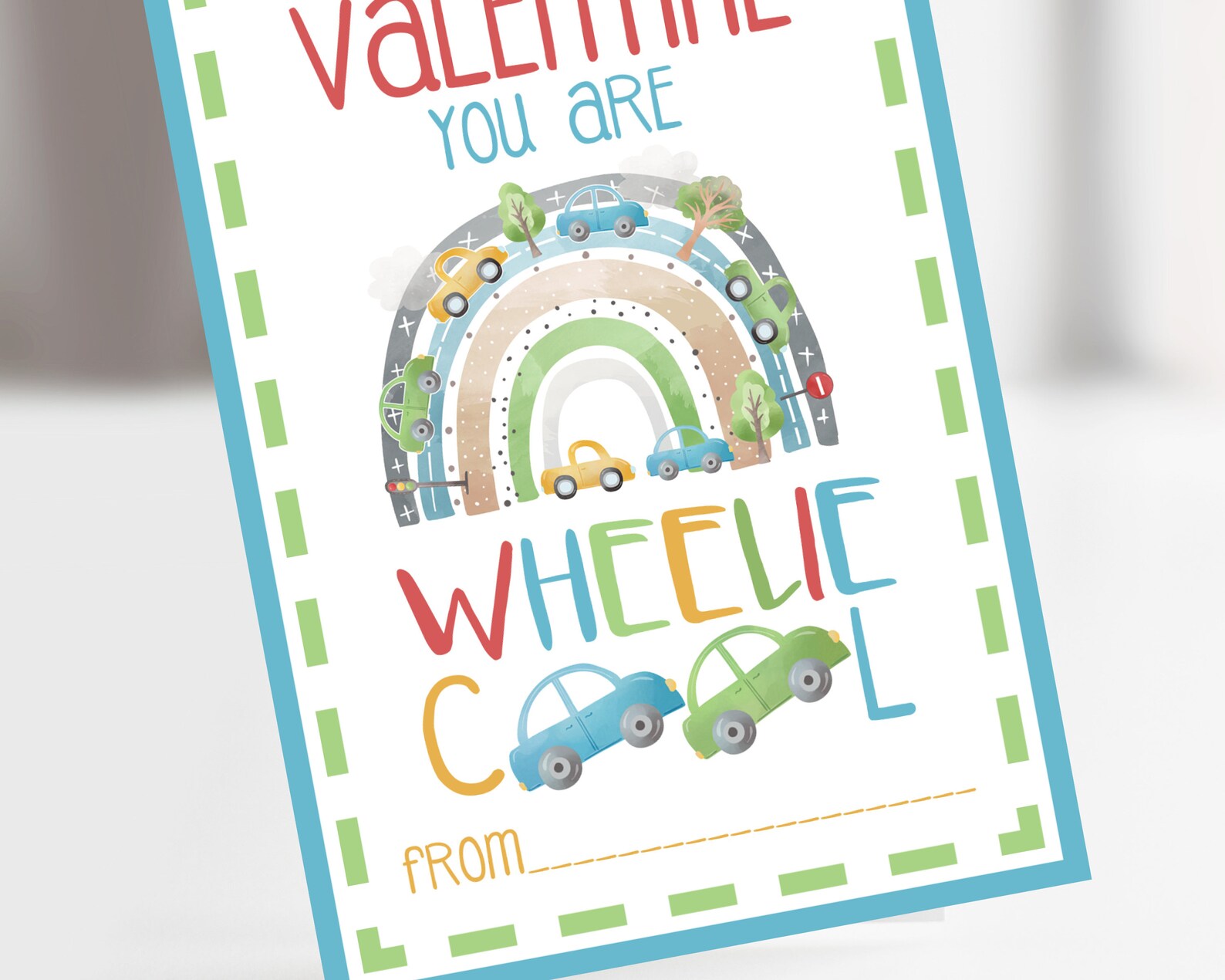 Printable Valentine's Day Gift Tag, Car Valentine Favor Tag, Printable ...