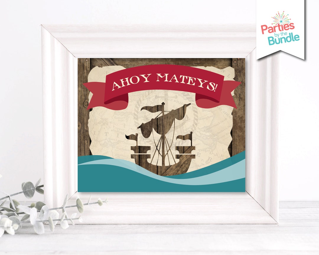 Pirate Birthday Welcome Sign, Pirate Party DIY Printable Party Sign ...