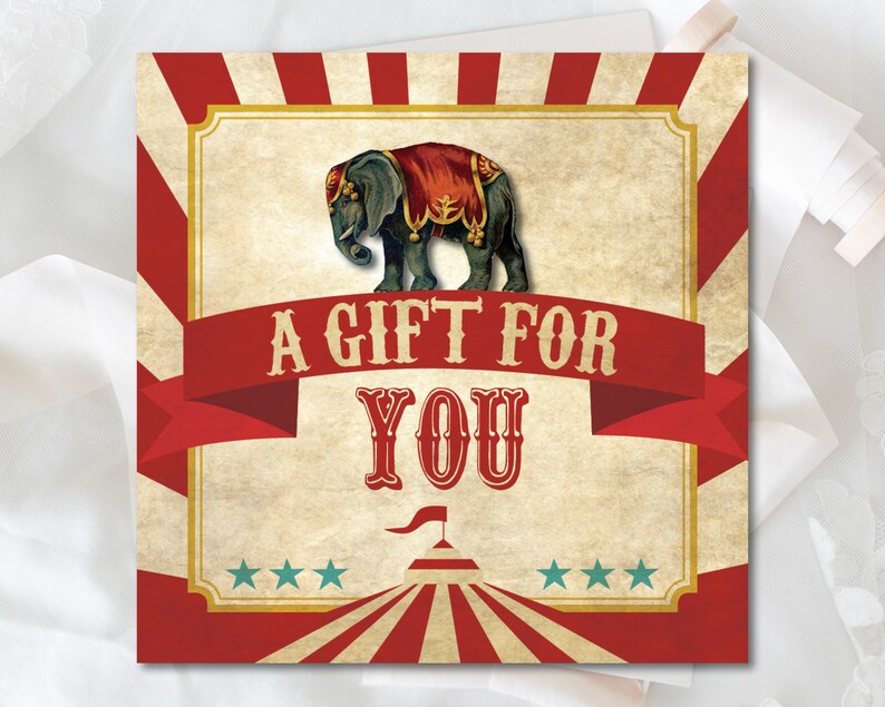 Circus Birthday Gift Tags Greatest Showman Printable Birthday Party ...