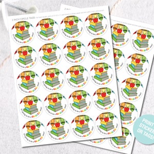 Back to School Gift Tag | First Day of School Round Stickers | PTO ...