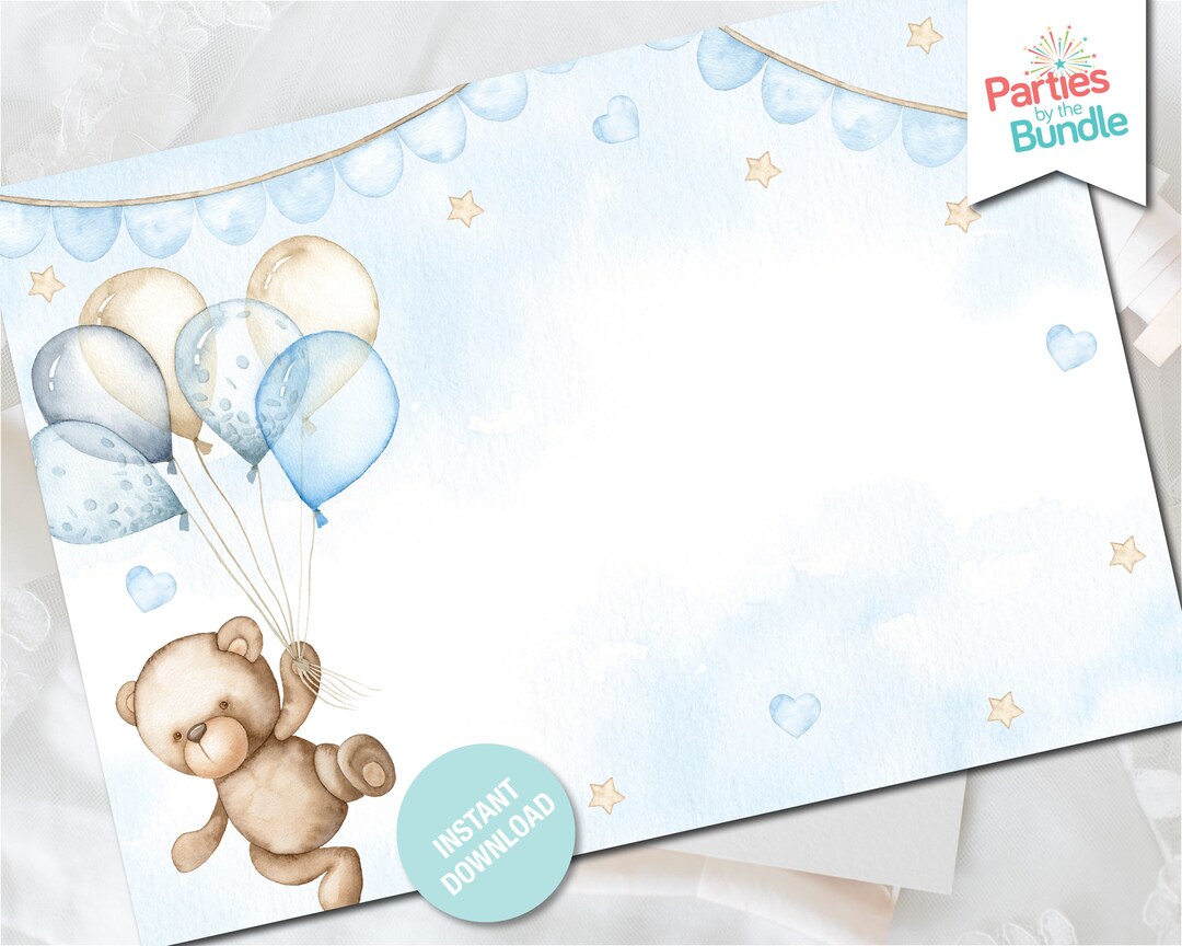 Teddy Bear Place Mat, Blue Teddy Bear Party Decorations, Birthday Decor ...