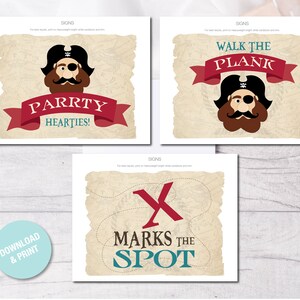 Party Signs, Pirate Birthday, Pirate Party, Birthday Signs, Printable ...