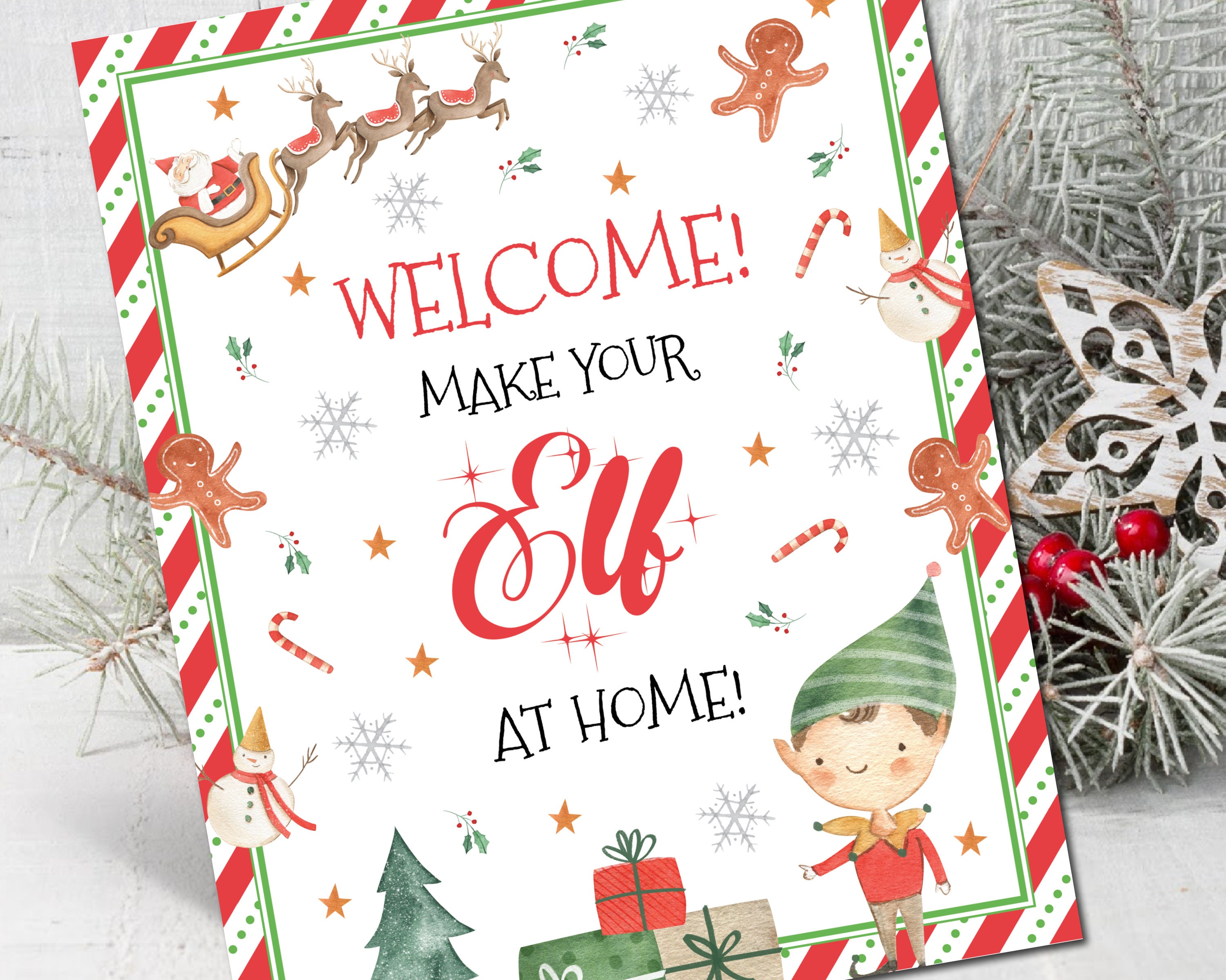 Make Your Elf at Home Christmas Welcome Sign Welcome Home Christmas ...