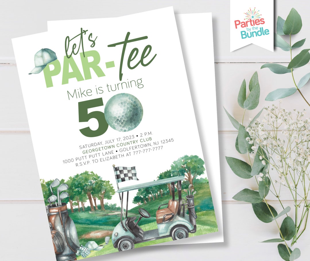 Golf Birthday Party Invitation Men's Birthday Golf Party Invite Women ...