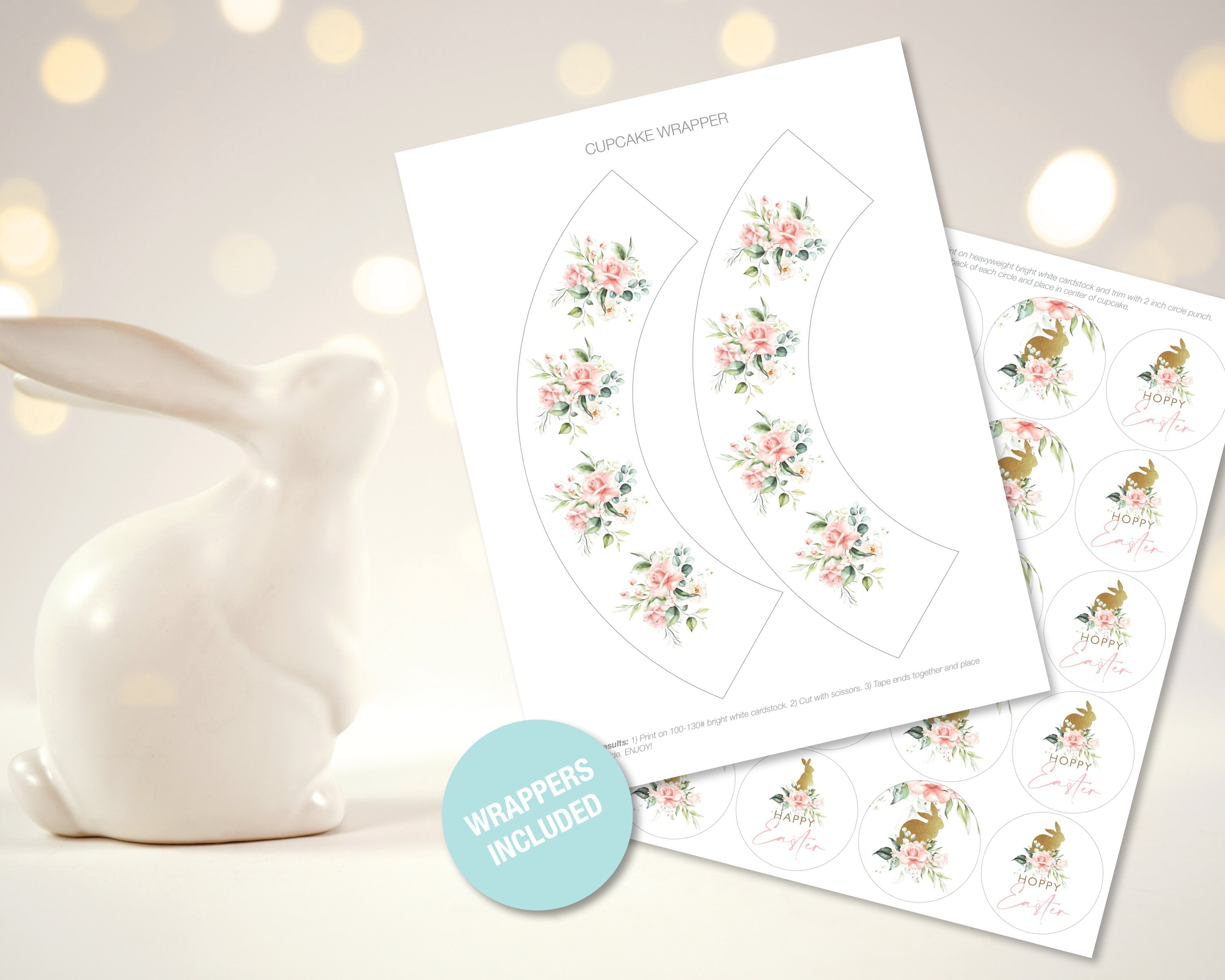 Easter Bunny Cupcake Toppers, Easter Printables, Easter Cupcake ...