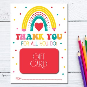 Teacher Appreciation Gift Card Holder: Printable Thank You Gift ...