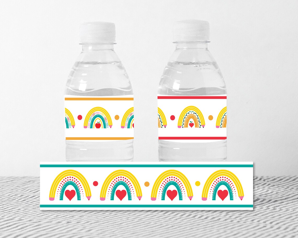 Back to School Water Bottle Labels: Printable Wrappers (instant ...
