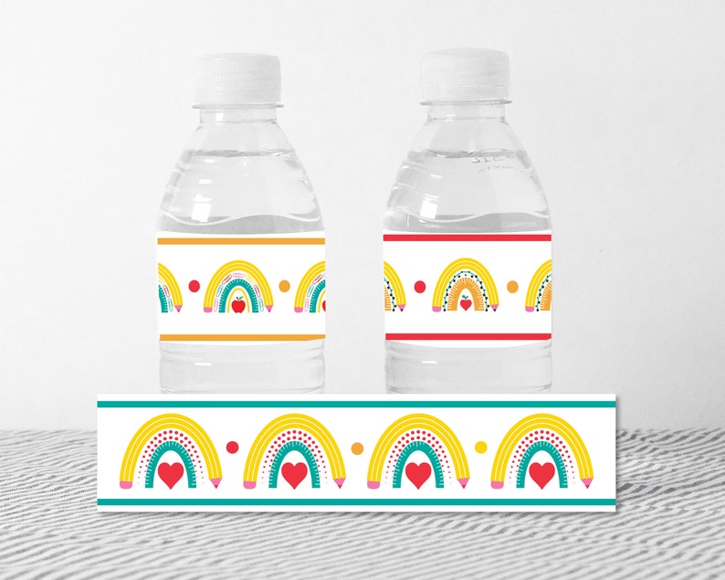 Back to School Water Bottle Labels: Printable Wrappers (instant ...