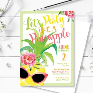 Pineapple Birthday Party Invitation, Party Like a Pineapple, Summer ...