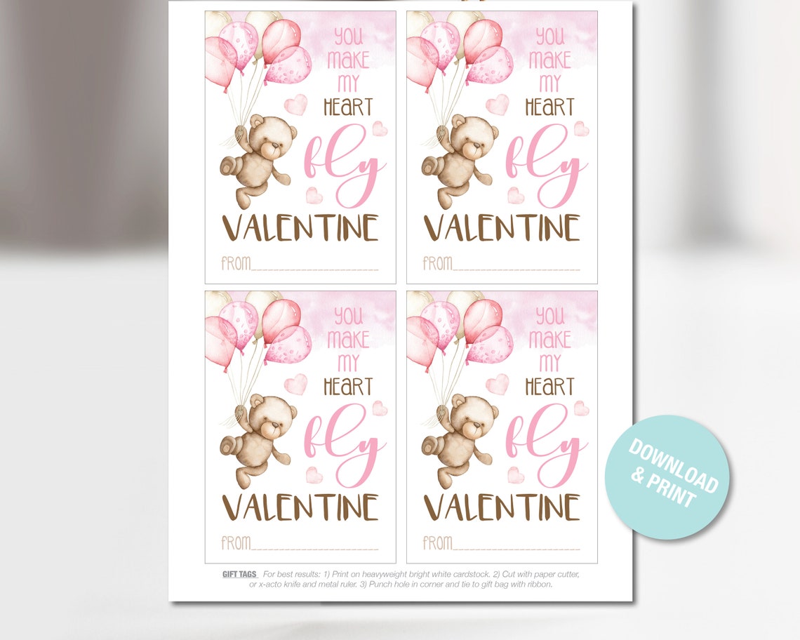 Printable Valentine's Day Gift Tag Valentine Favor Tag - Etsy