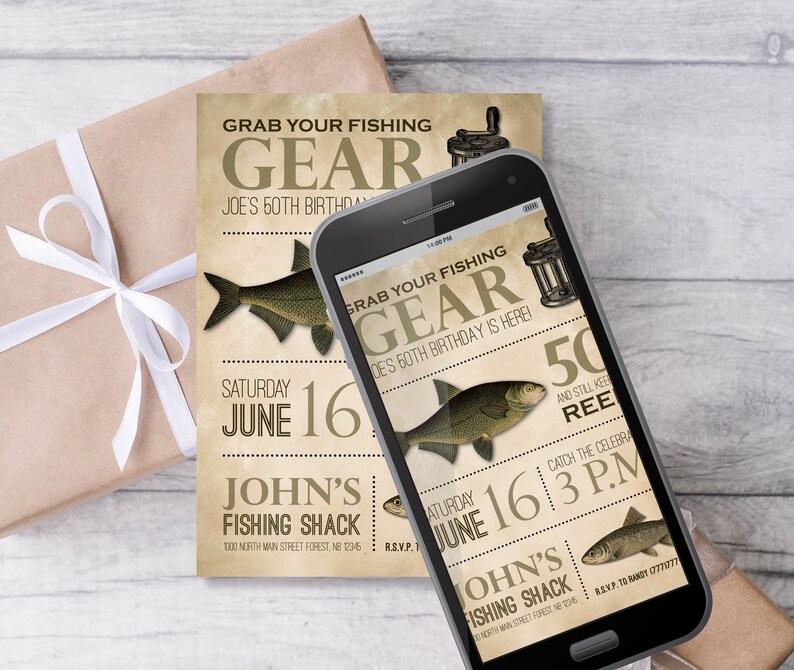 Fishing Invitation Fishing Party Invitation Fishing Birthday - Etsy