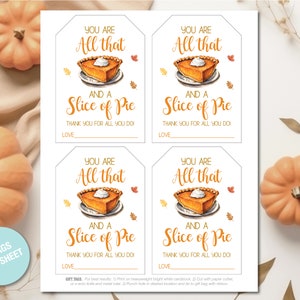 Thanksgiving Gift Tag Baked Goods Favor Card All That and - Etsy