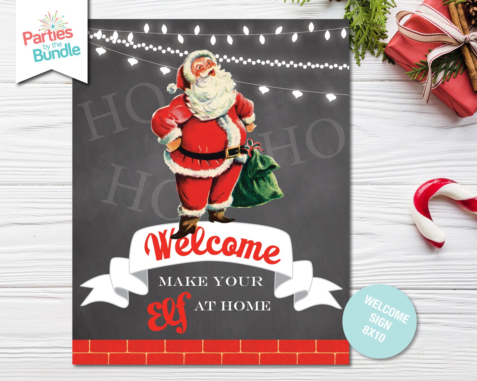 Retro Santa Welcome Sign Santa Printables Christmas | Etsy