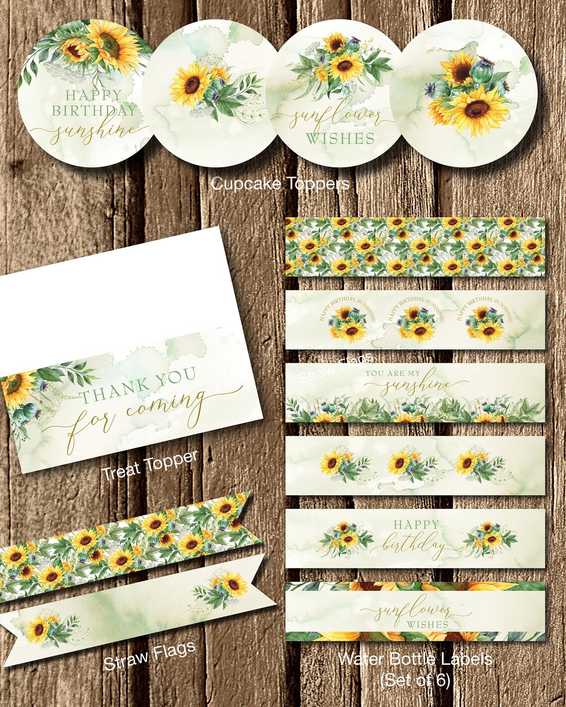 Sunflower Birthday Party Pack Kit Sunflower Printables - Etsy