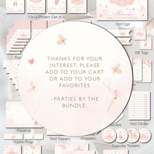 Pink Tutu Printable Baby Shower Bundle | Ballerina Shower Party Pack Kit | Party Package | Baby ...