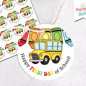 Back to School Gift Tag | First Day of School Round Stickers | PTO ...