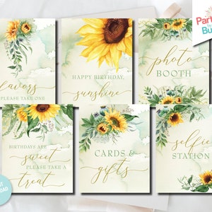 Sunflower Birthday Party Signs, Little Sunflower Printable Signs ...