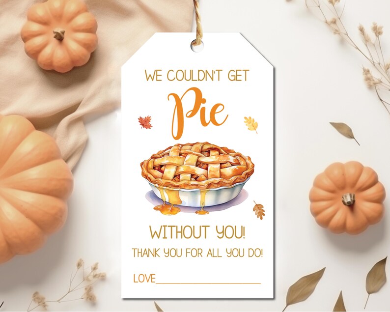 Thanksgiving Gift Tag | Baked Goods Favor Card | All That and a Slice ...