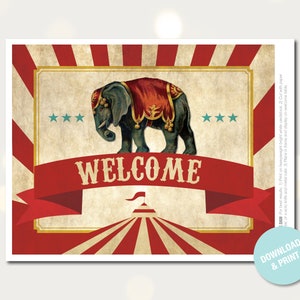 Circus Birthday Party Decorations Welcome Sign Circus Party Sign Circus ...