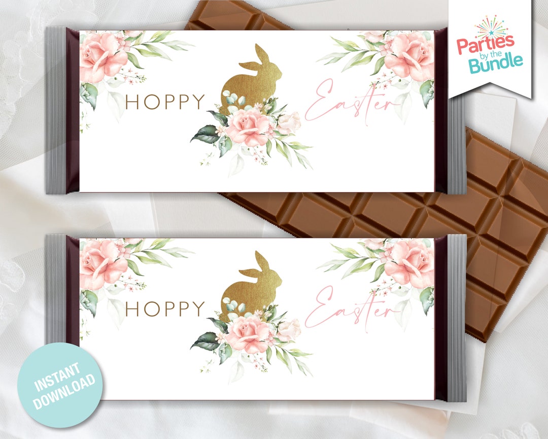 Easter Printable Chocolate Wrapper Floral Easter Candy Bar Wrapper ...