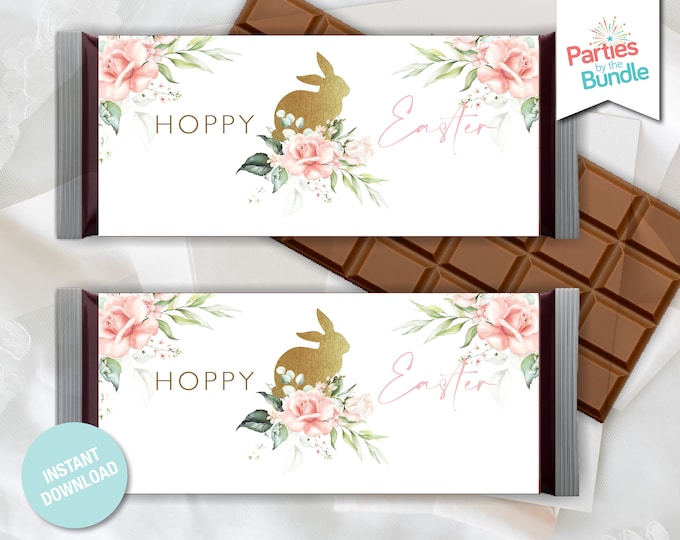 Editable Easter Candy Bar Wrapper, Spring Gnome Printable Chocolate ...