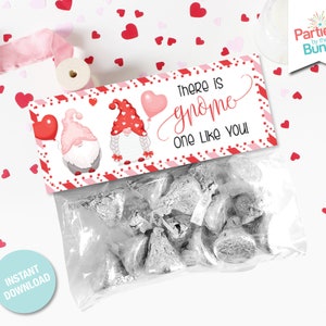Valentine's Day Treat Topper, There's Gnome One Like You, Printable ...