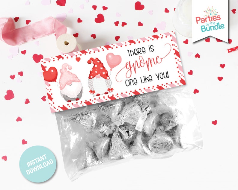 Valentine's Day Treat Topper, There's Gnome One Like You, Printable ...