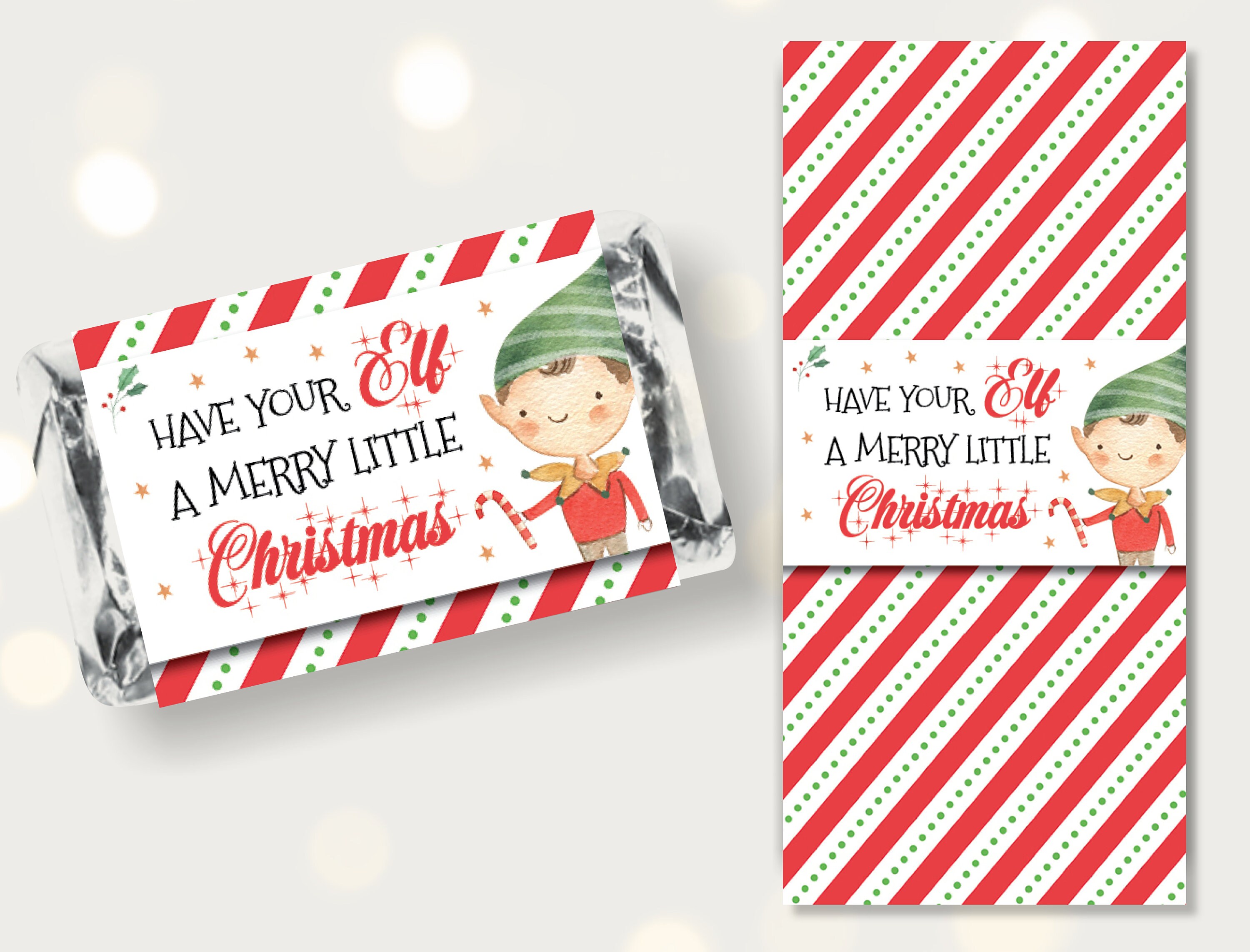 Santa Claus Mini Candy Bar Wrappers Christmas Favor Candy Bar - Etsy