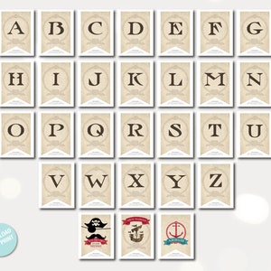 Pirate Birthday Party Printable Banner, Pirate Decorations, Birthday ...