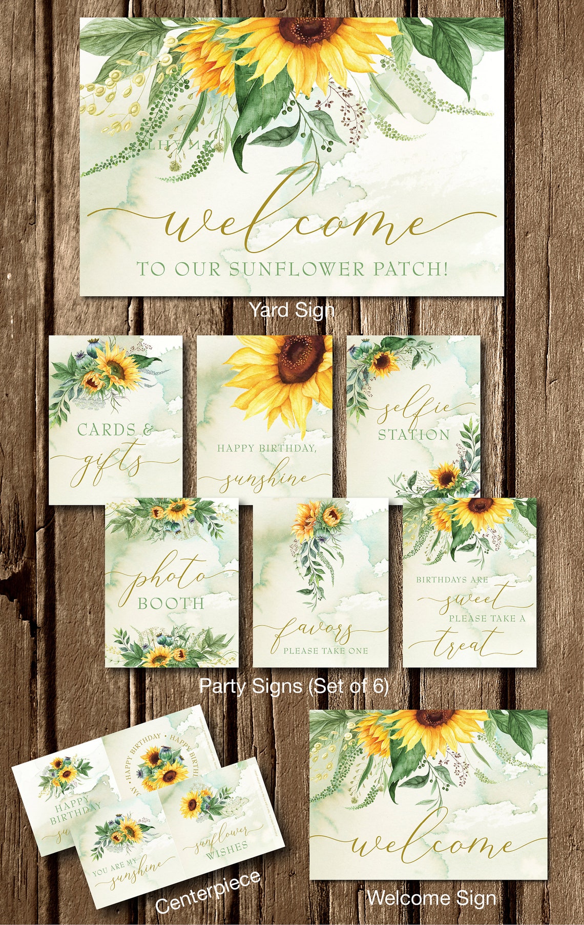 Sunflower Birthday Party Pack Kit Little Sunflower Party - Etsy
