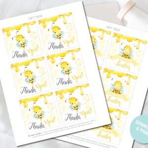 Bee Birthday Thank You Tags: Summer Party Favors (INSTANT DOWNLOAD) - Etsy