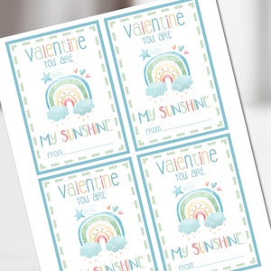 Printable Valentine's Day Gift Tag, Rainbow Favor Tag, Printable ...