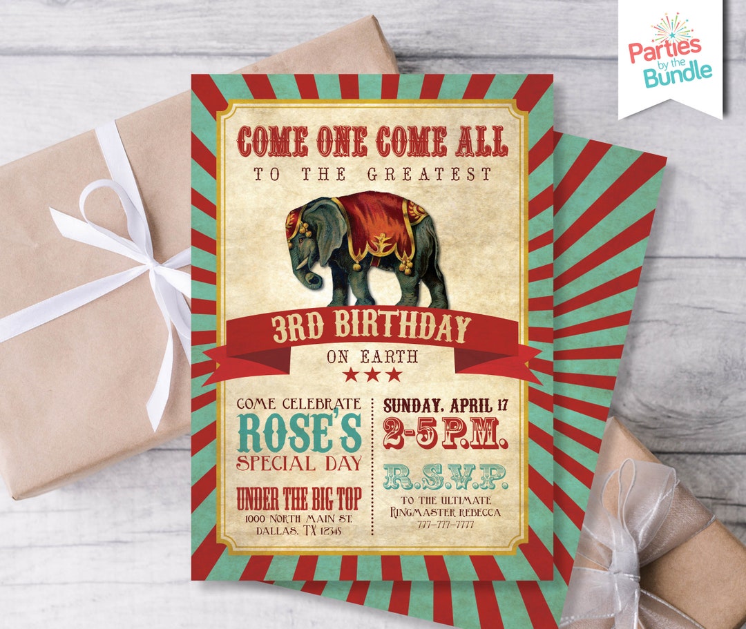 Circus Invitation/circus Birthday Invitation/carnival Invitation ...