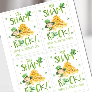 Printable St. Patrick's Day Gift Tag, You Sham Rock Favor Tag ...