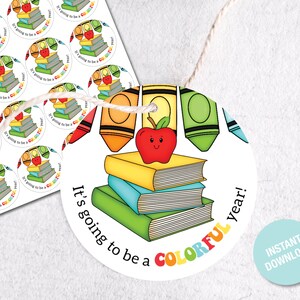 Back to School Gift Tag | First Day of School Round Stickers | PTO ...