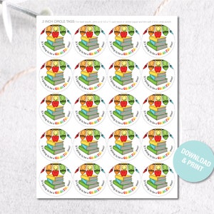 Back to School Gift Tag | First Day of School Round Stickers | PTO ...