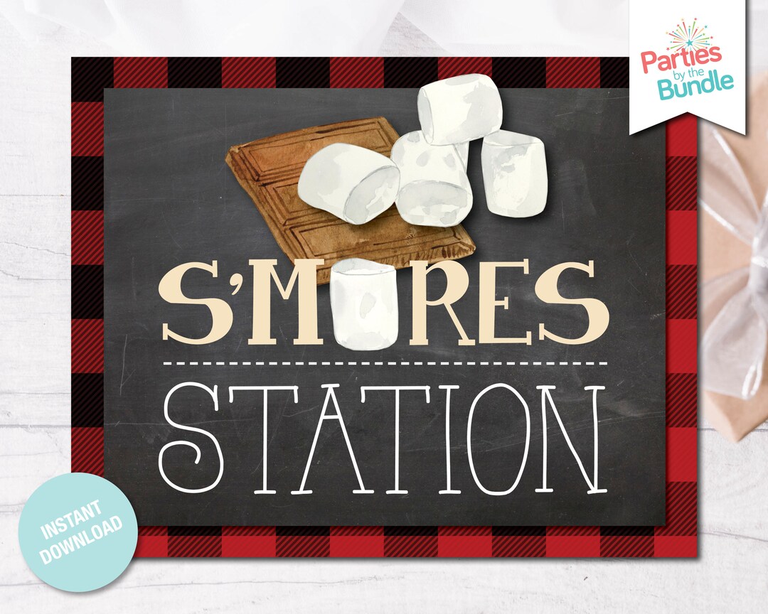 S'mores Station Printable Sign, Smores Bar Sign, S'mores Party ...