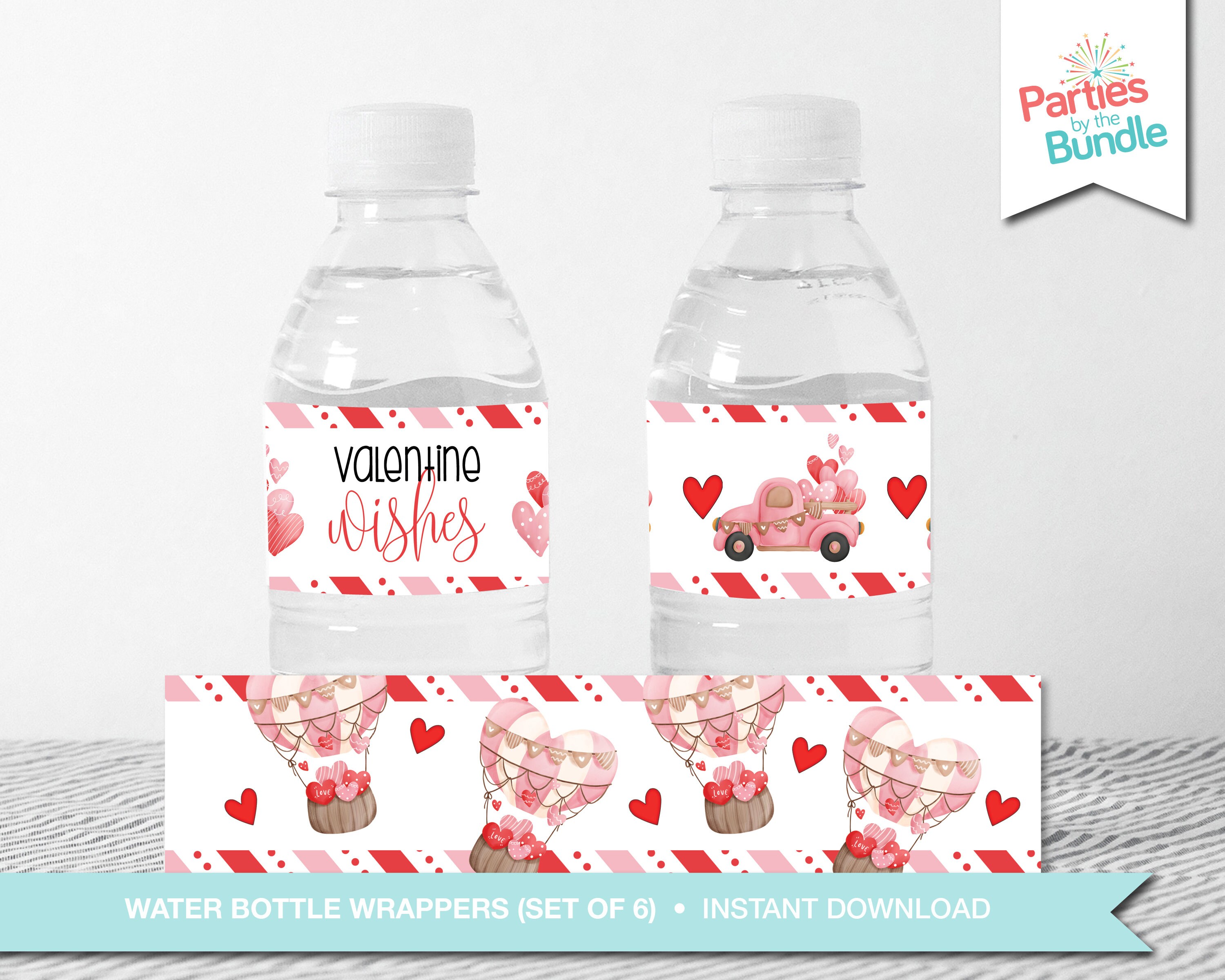 Valentine Water Bottle Labels Printable Water Bottle - Etsy