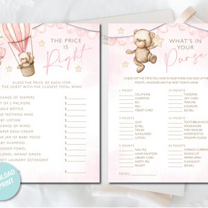 Teddy Bear Baby Shower Games, Printable Game Cards, Baby Bingo, Baby ...
