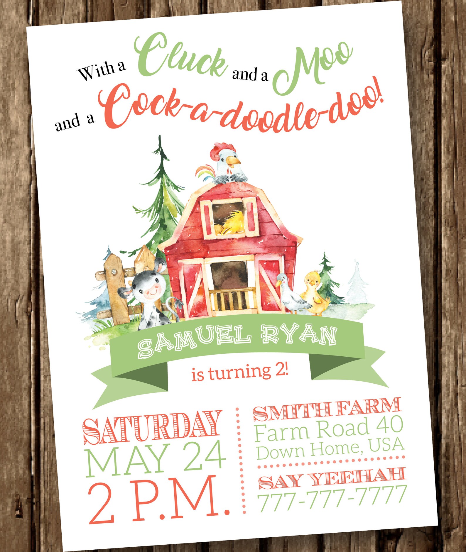 Barn Invitation Barnyard Birthday Invitation Barnyard | Etsy