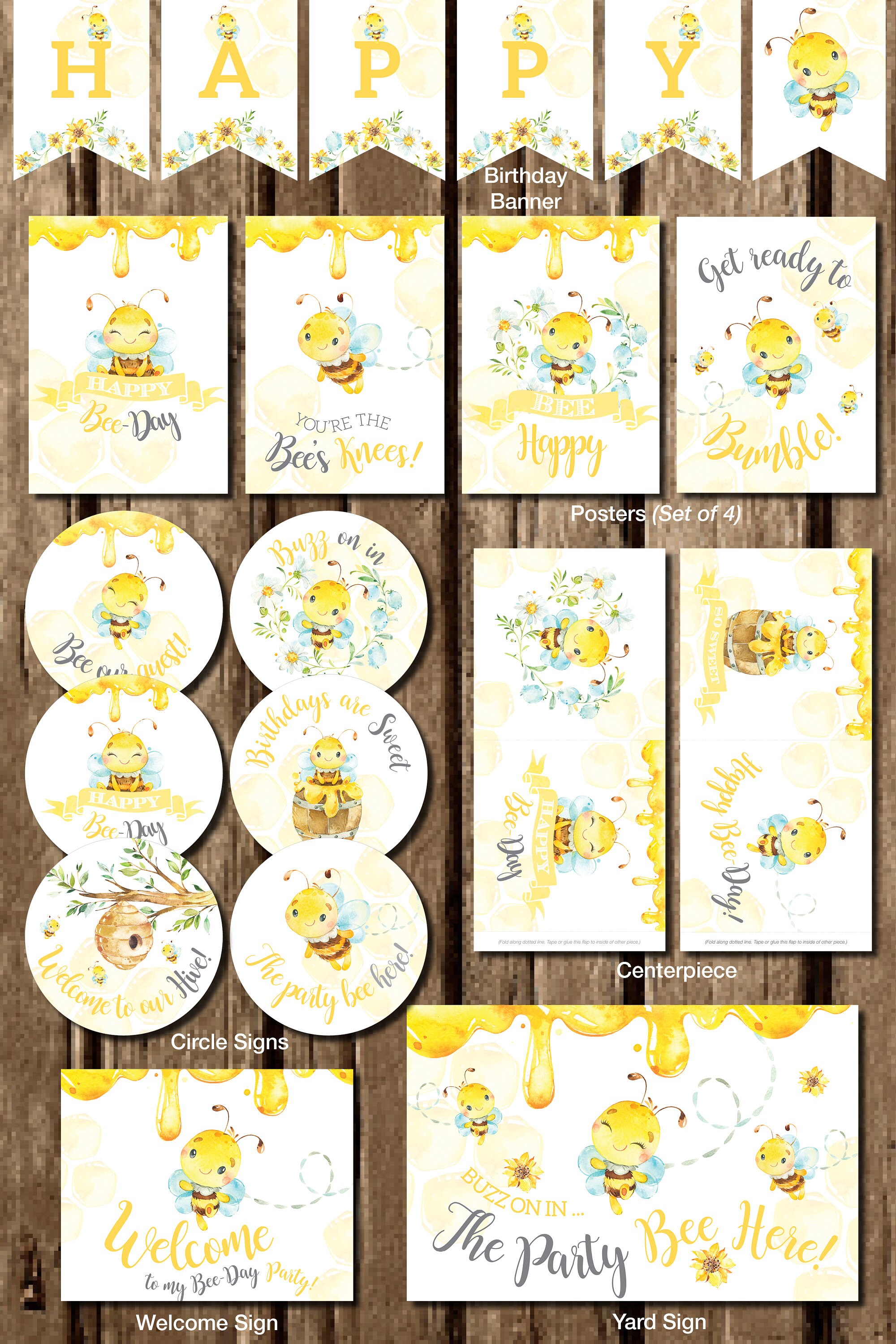 Bee Birthday Party Bundle Bee Day Party Kit Bee Day 1st Printable ...