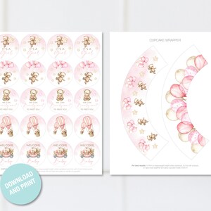 Teddy Bear Cupcake Toppers, Teddy Baby Shower Decorations, Teddy Baby ...