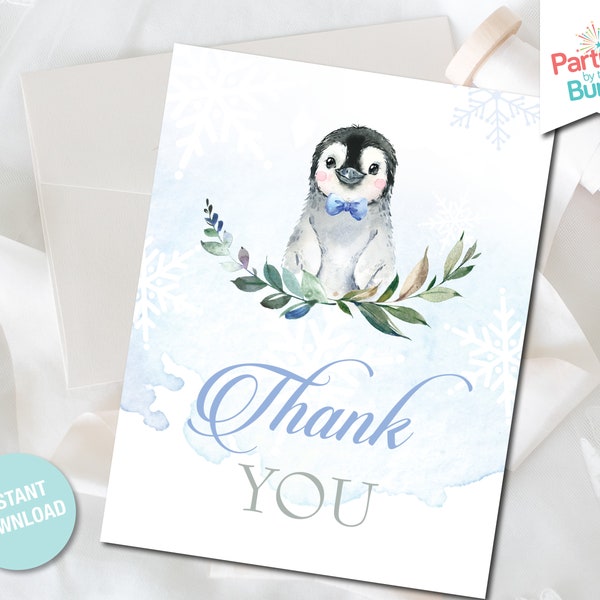 Penguin Thank You Cards - Etsy