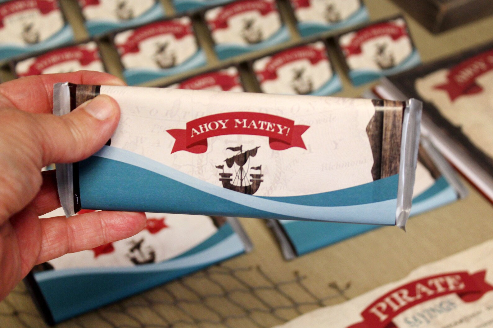 Pirate Birthday Full Sized Candy Bar Wrapper Pirate Party - Etsy