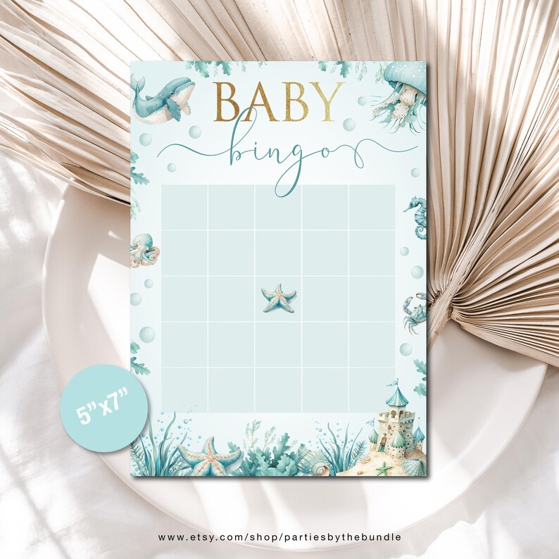 Under the Sea Baby Shower Games Bundle: Bingo, Babble, Wishes (instant ...