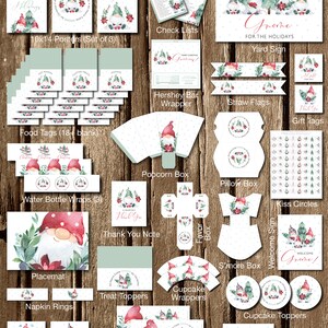 Gnome Decoration Kit Gnomes Christmas Printable Party Bundle - Etsy