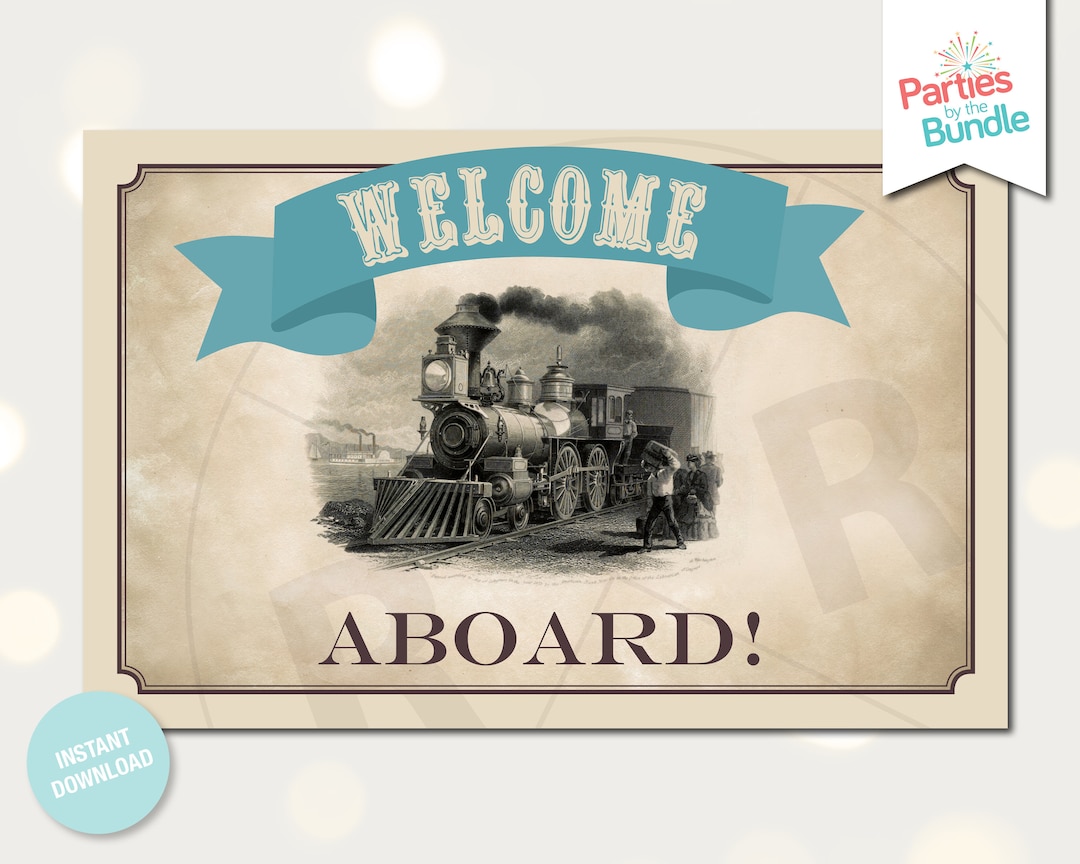 Vintage Train Baby Shower Yard Sign All Aboard the Baby Express ...