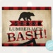 Lumberjack Birthday Party Decorations, Buffalo Plaid Welcome Sign, Red ...