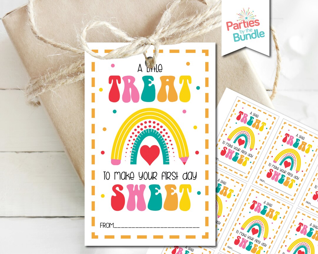 First Day of School Gift Tag: Printable Favor Card (instant Download ...