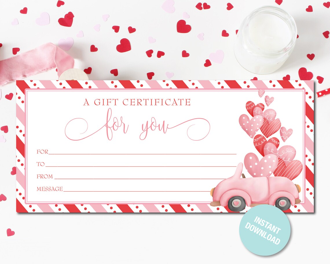Printable Valentine's Day Gift Certificate - Etsy